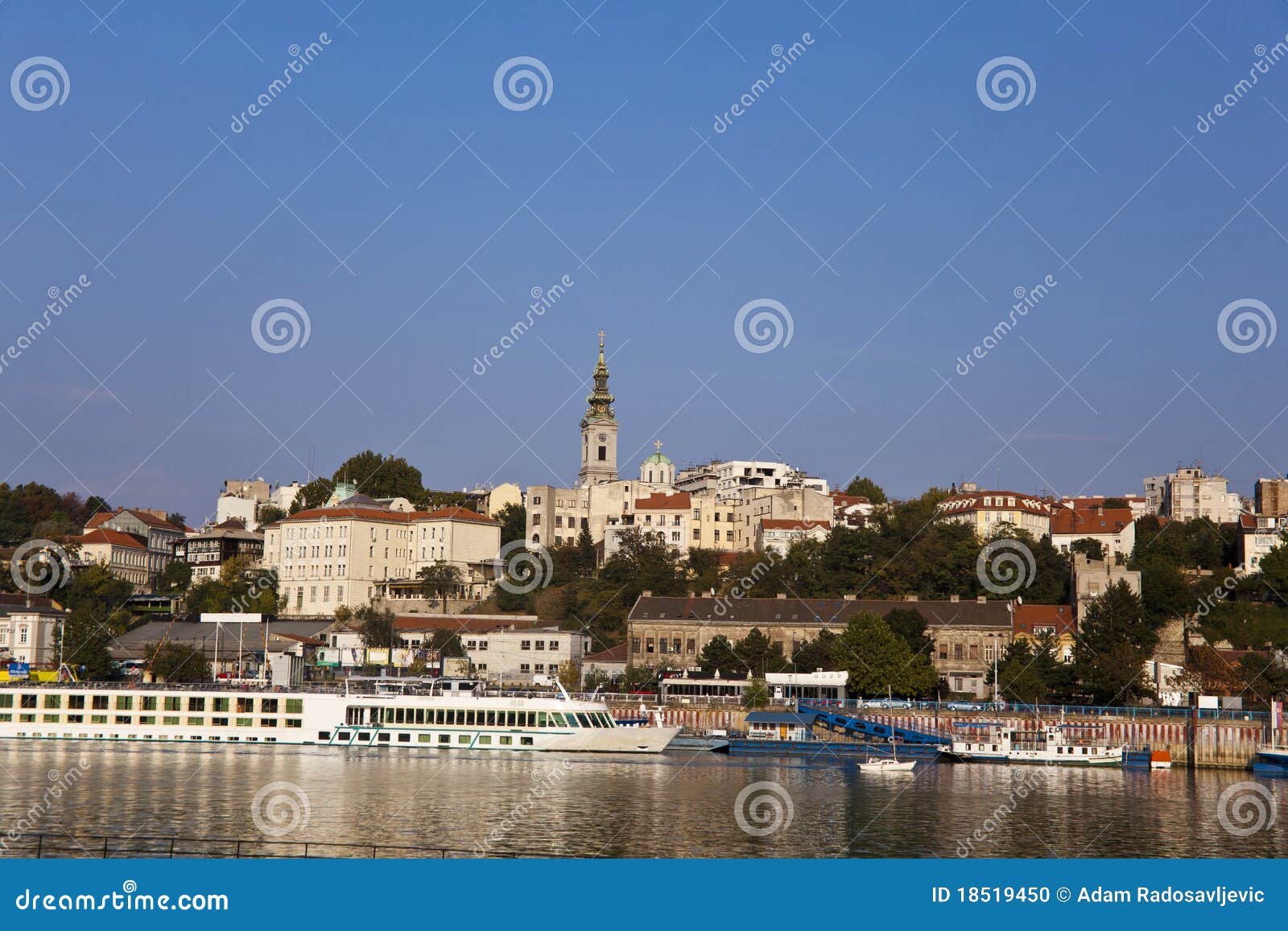 Belgrade at Night, Serbia, River Sava Stock Photo - Image of ship ...
