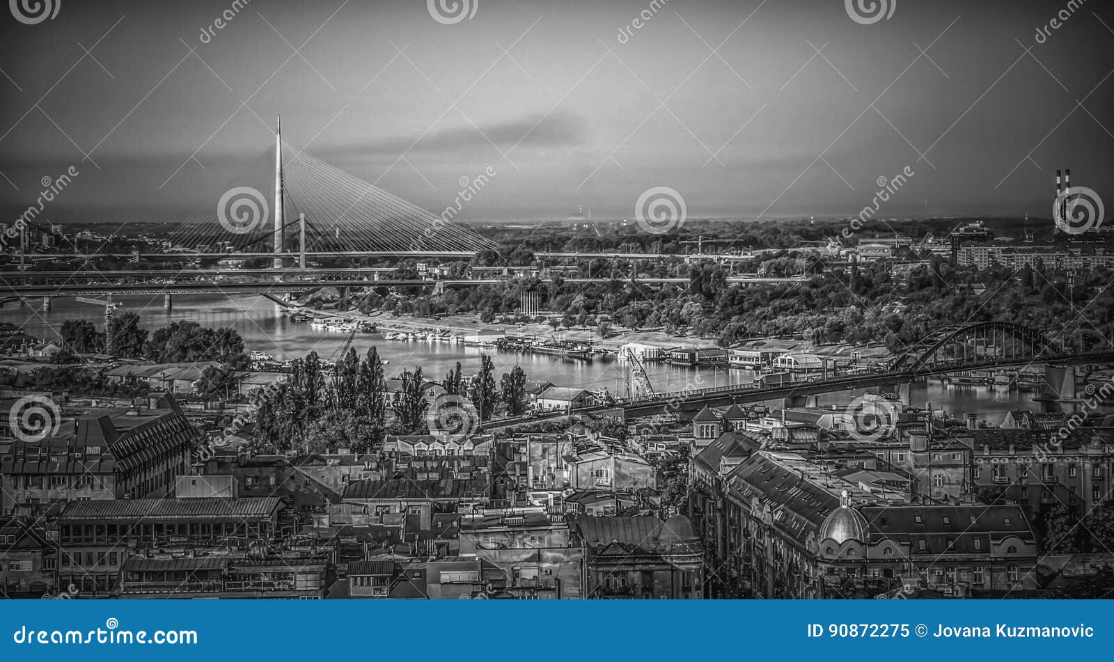 Belgrade panorama stock image. Image of sava, river, cityscape - 90872275