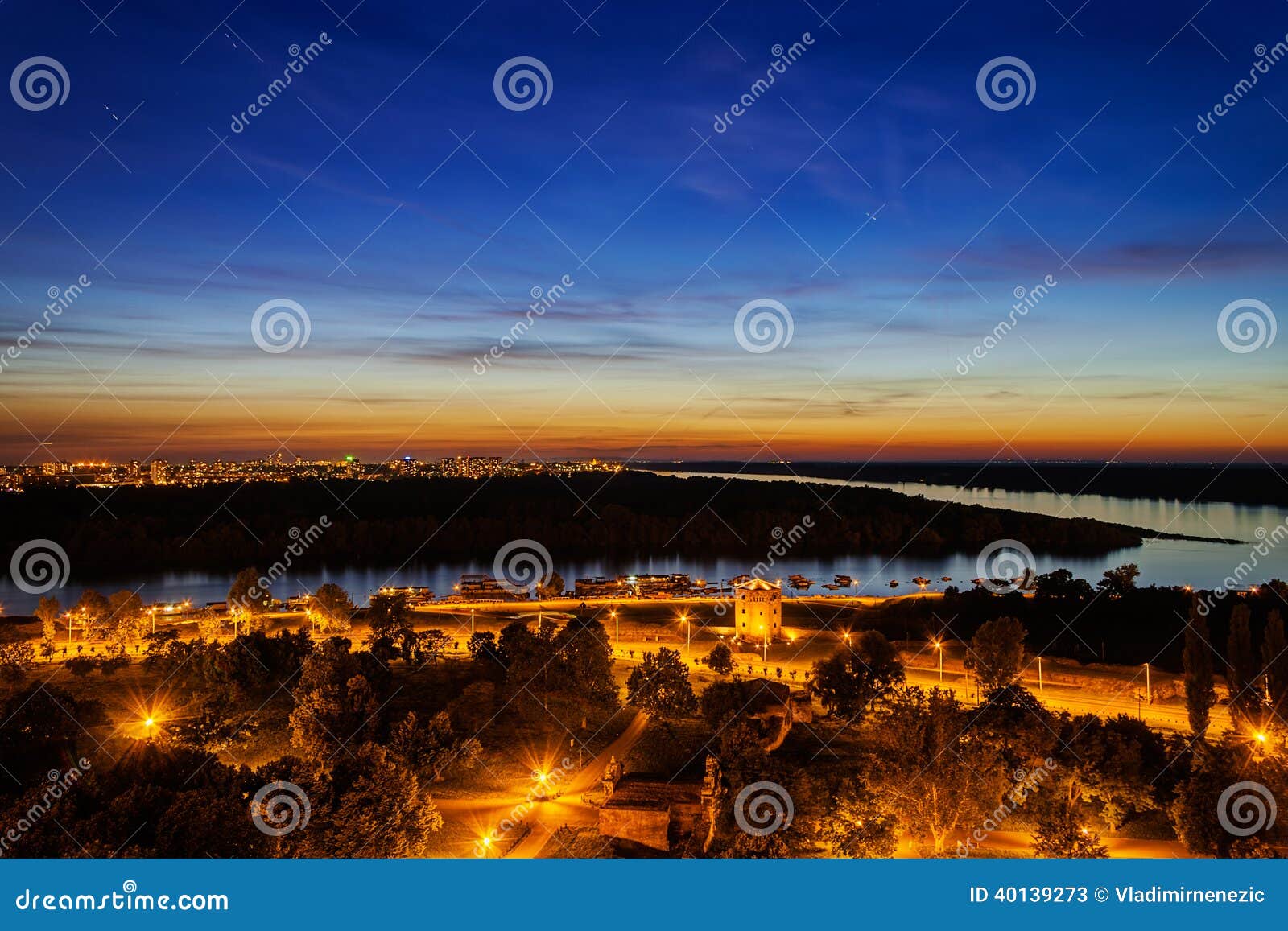 Belgrade, Panoramic View from Kalemegdan Stock Image - Image of ...