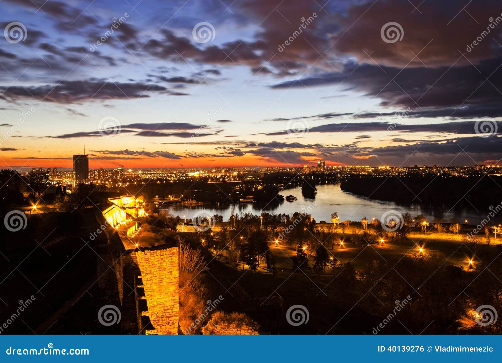 Belgrade, Panoramic View from Kalemegdan Stock Photo - Image of capital ...