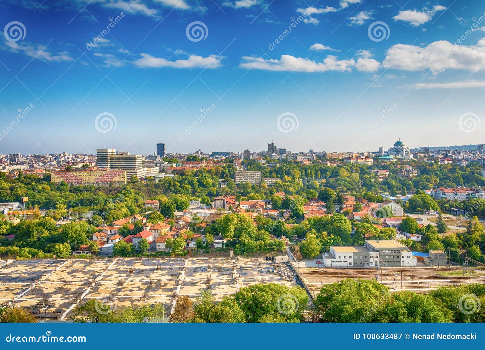 Panorama of Belgrade stock image. Image of downtown - 100633487