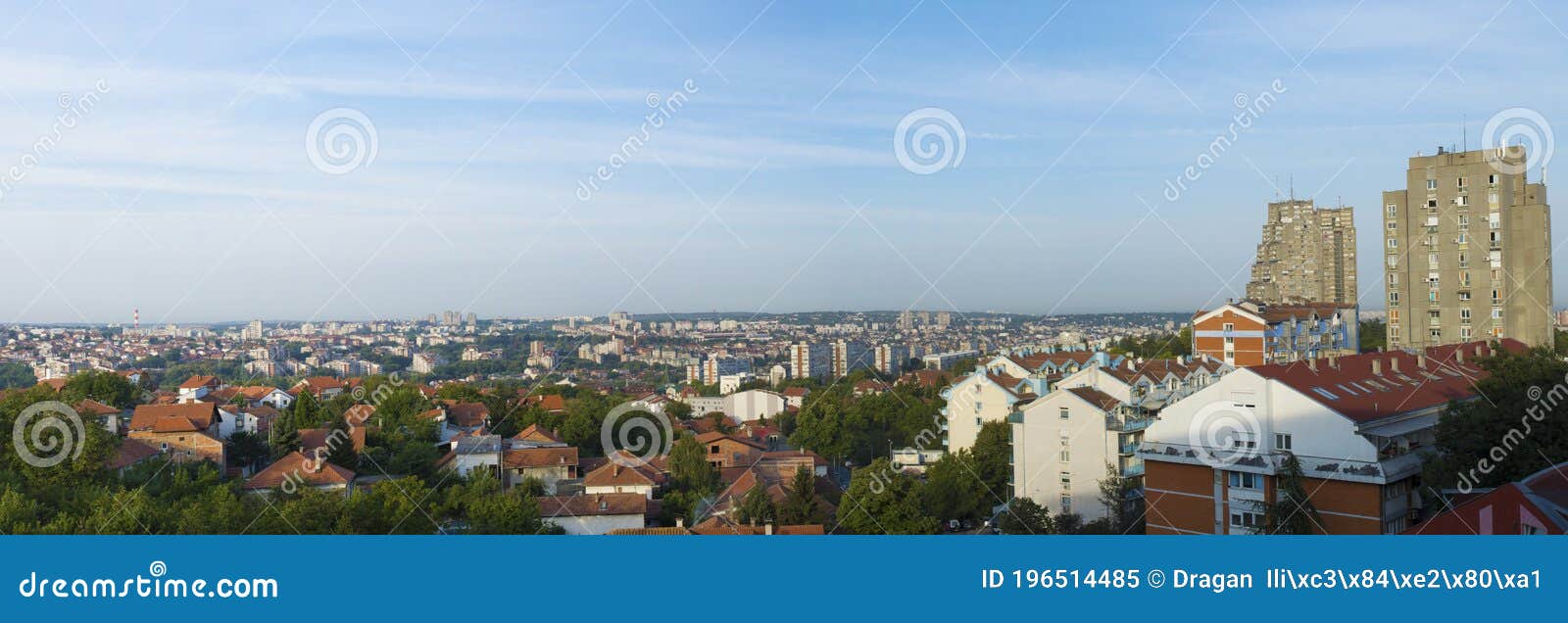 Belgrade Suburbs in the Morning Sun Stock Image - Image of water ...