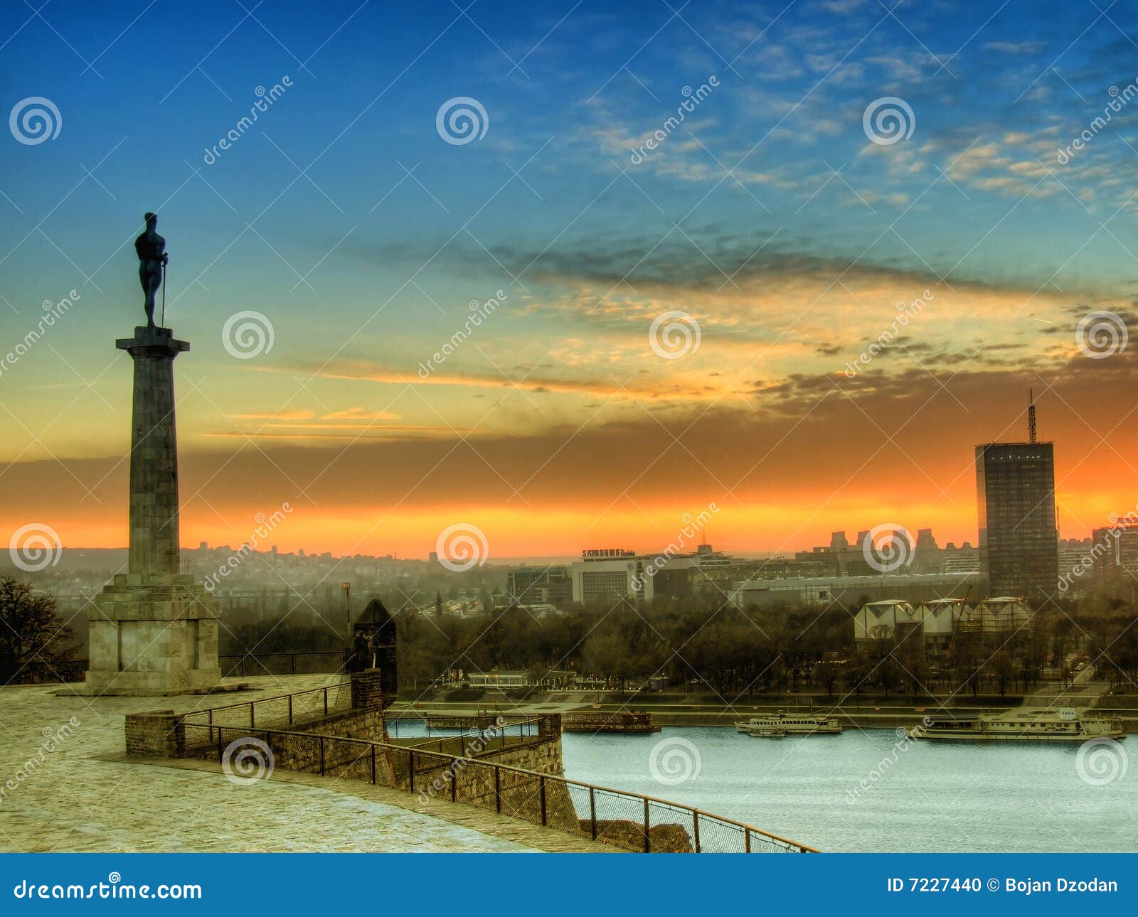 Belgrade at sunset stock photo. Image of historic, city - 7227440