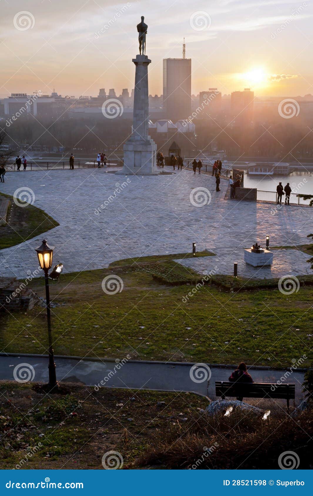 Belgrade sunset, Serbia editorial stock photo. Image of landmark - 28521598