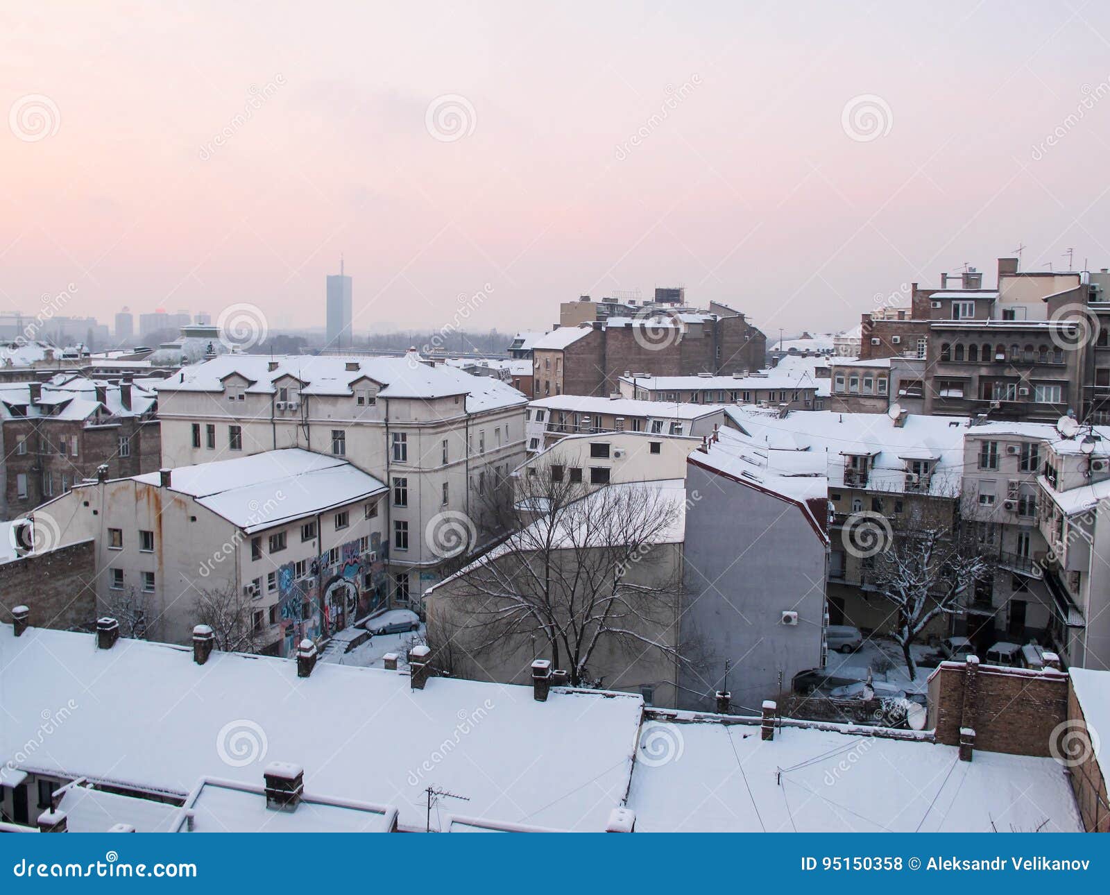 Belgrade in winter editorial stock photo. Image of cityscape - 95150358