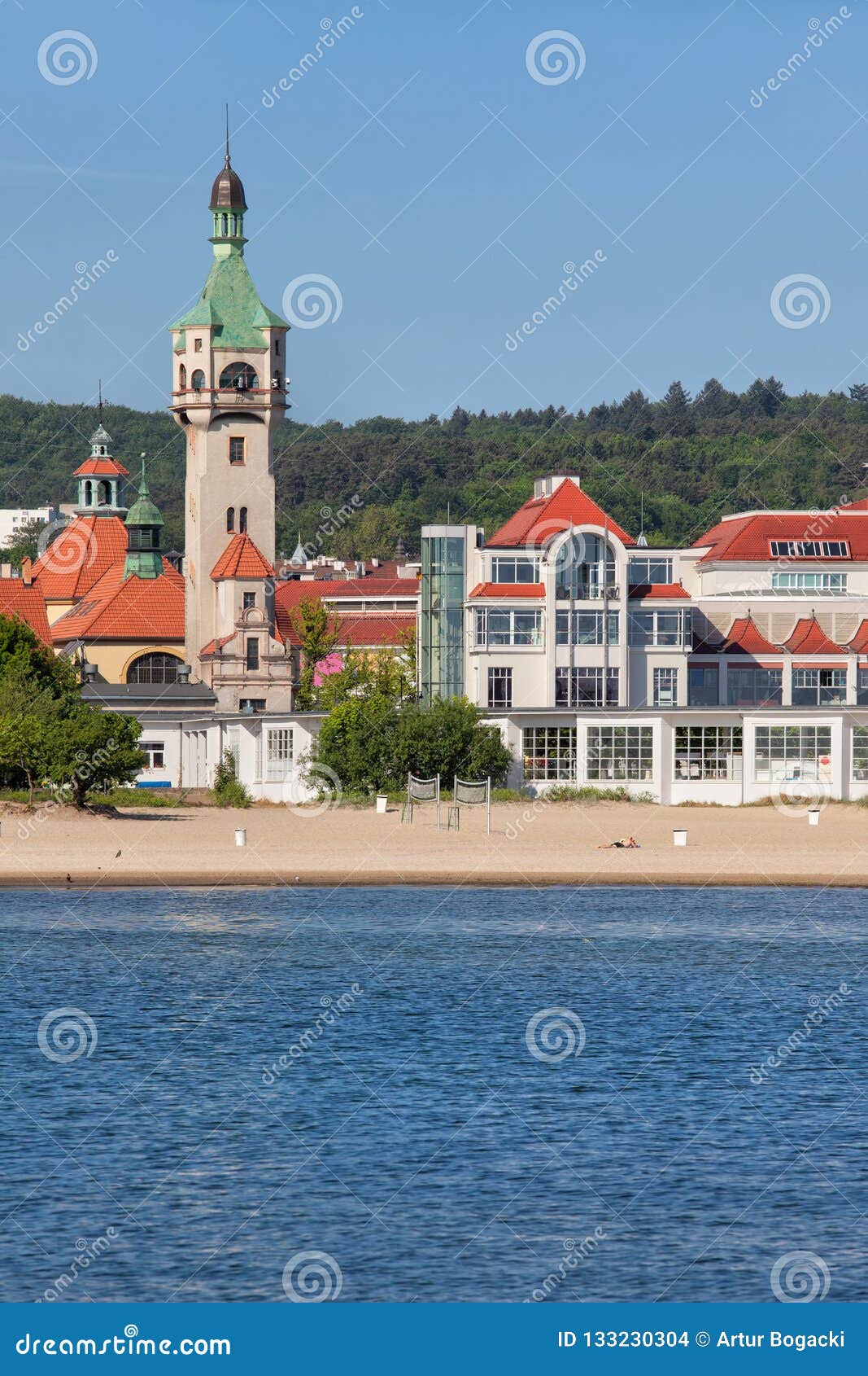 Beliebtes Erholungsort Von Sopot in Polen Stockfoto - Bild von strand ...