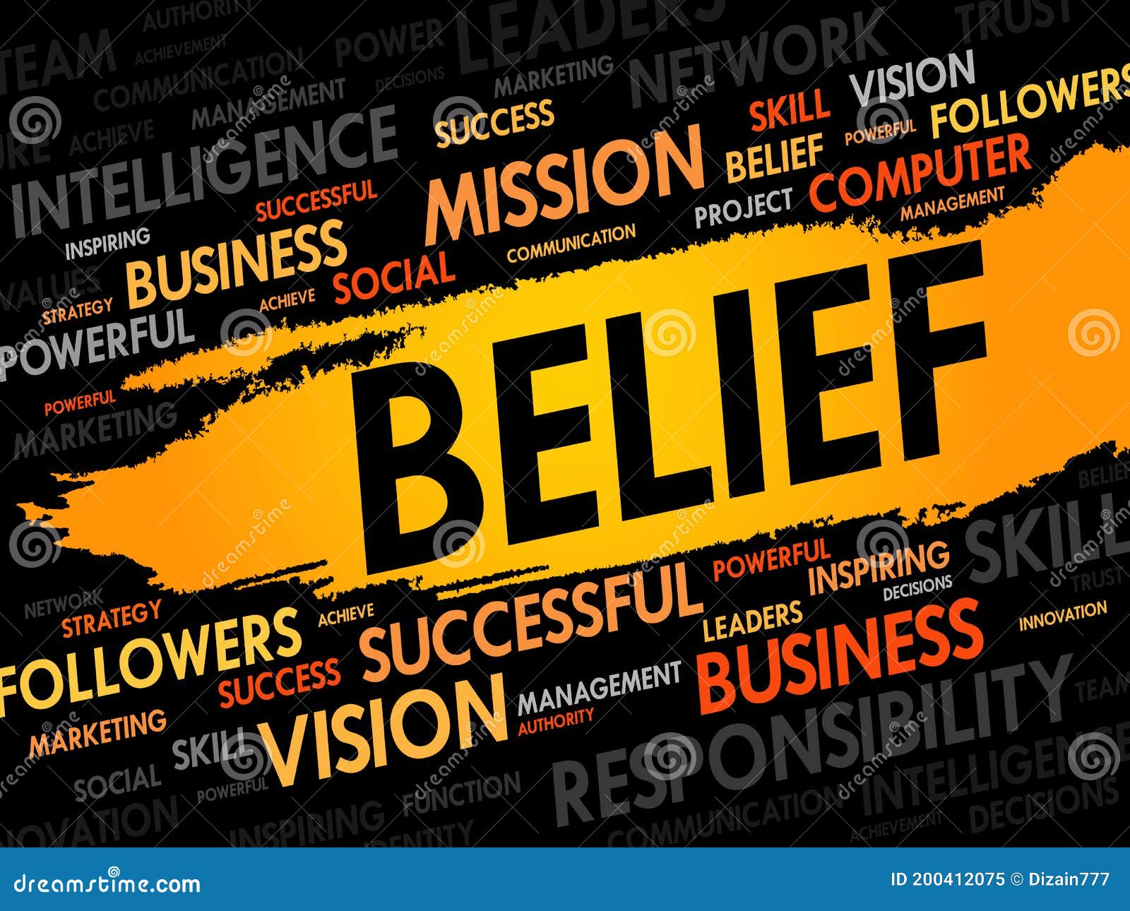 BELIEF word cloud stock illustration. Illustration of management - 200412075