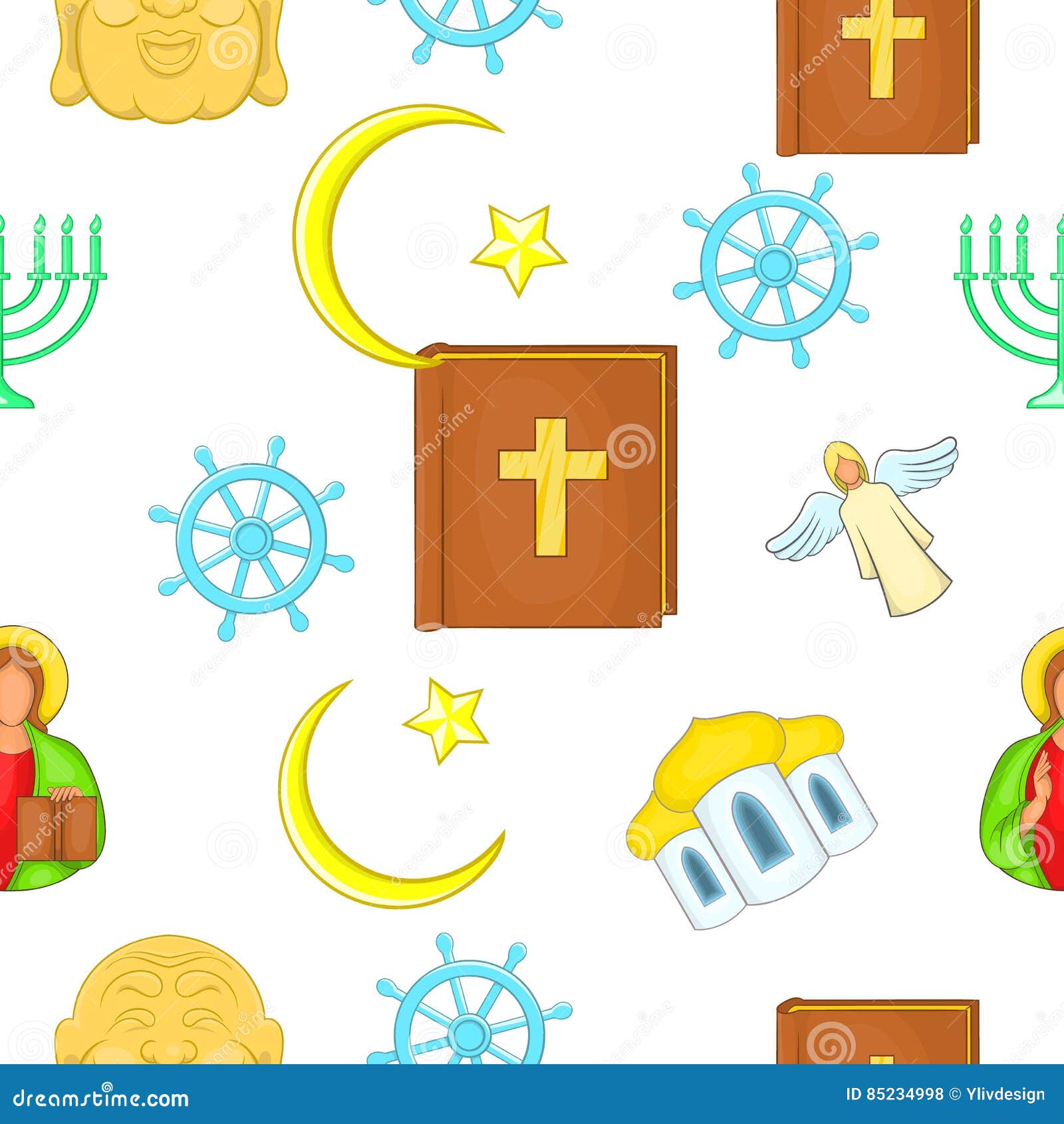 Beliefs Pattern, Cartoon Style Stock Vector - Illustration of gothic ...