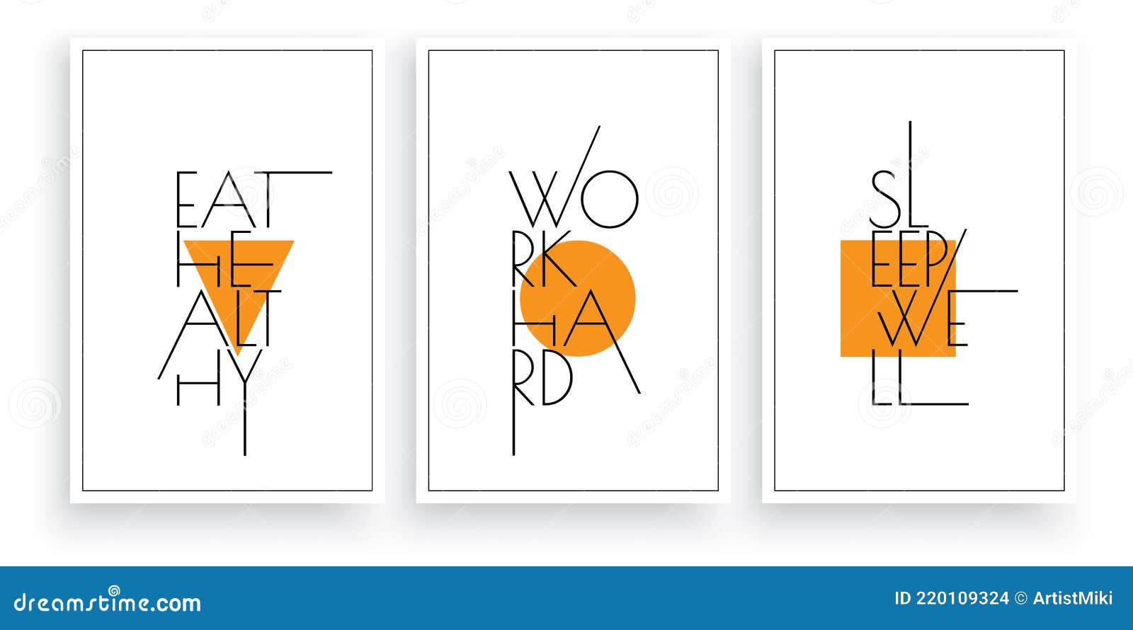 Eat Healthy, Work Hard, Sleep Well, Vector Stock Vector - Illustration ...