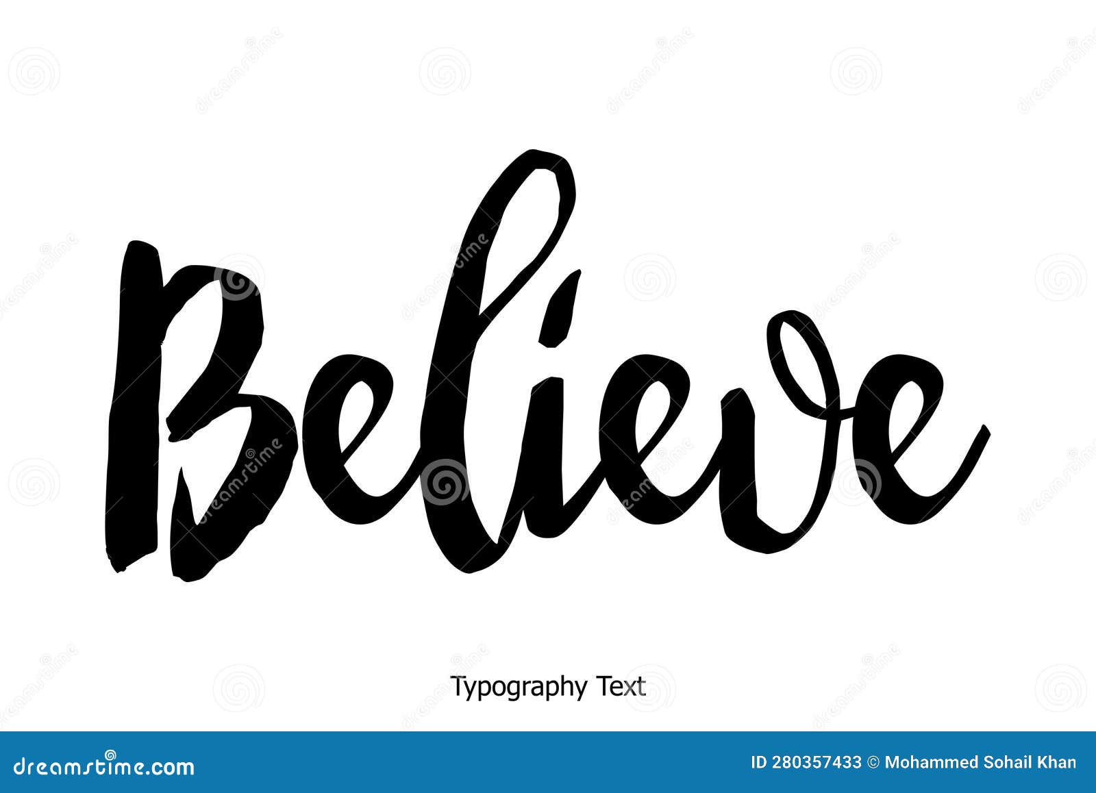 Believe Bold Typography Text Lettering Quote Vector Design Stock Vector ...