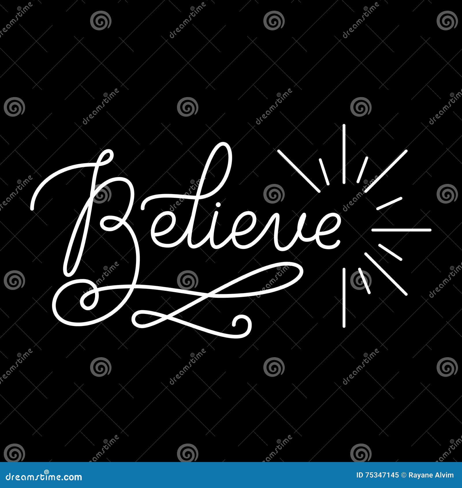 Believe Hand Lettering Type Stock Vector - Illustration of type ...