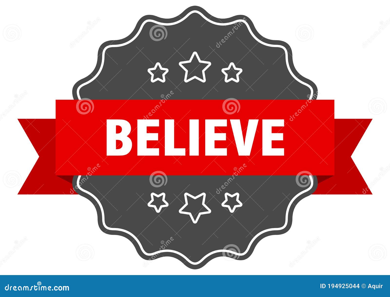 Believe label stock vector. Illustration of grey, emblem - 194925044