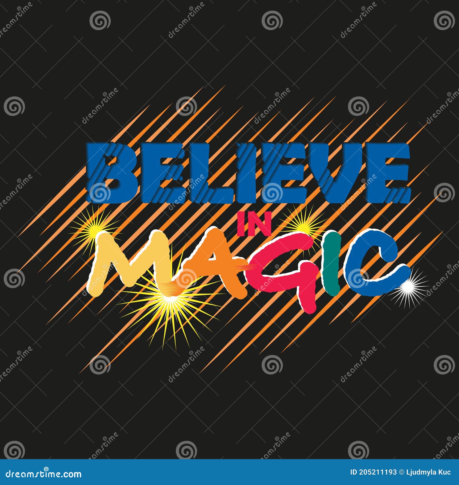 Believe in magic lettering stock vector. Illustration of graphic ...