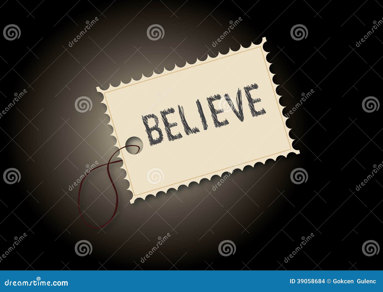 Believe tag stock vector. Illustration of vector, imagination - 39058684