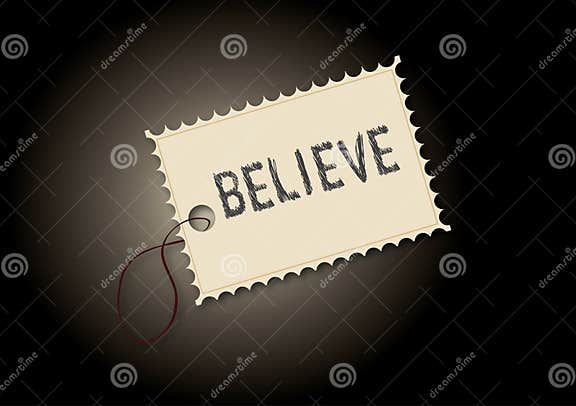 Believe tag stock vector. Illustration of vector, imagination - 39058684