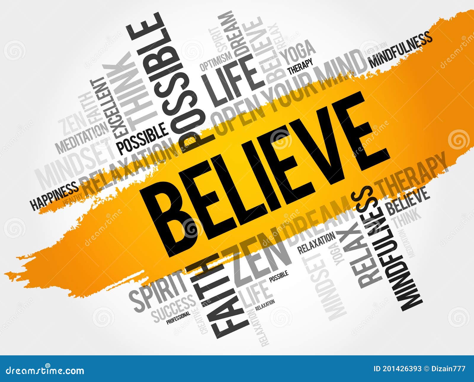 Believe word cloud stock illustration. Illustration of hope - 201426393