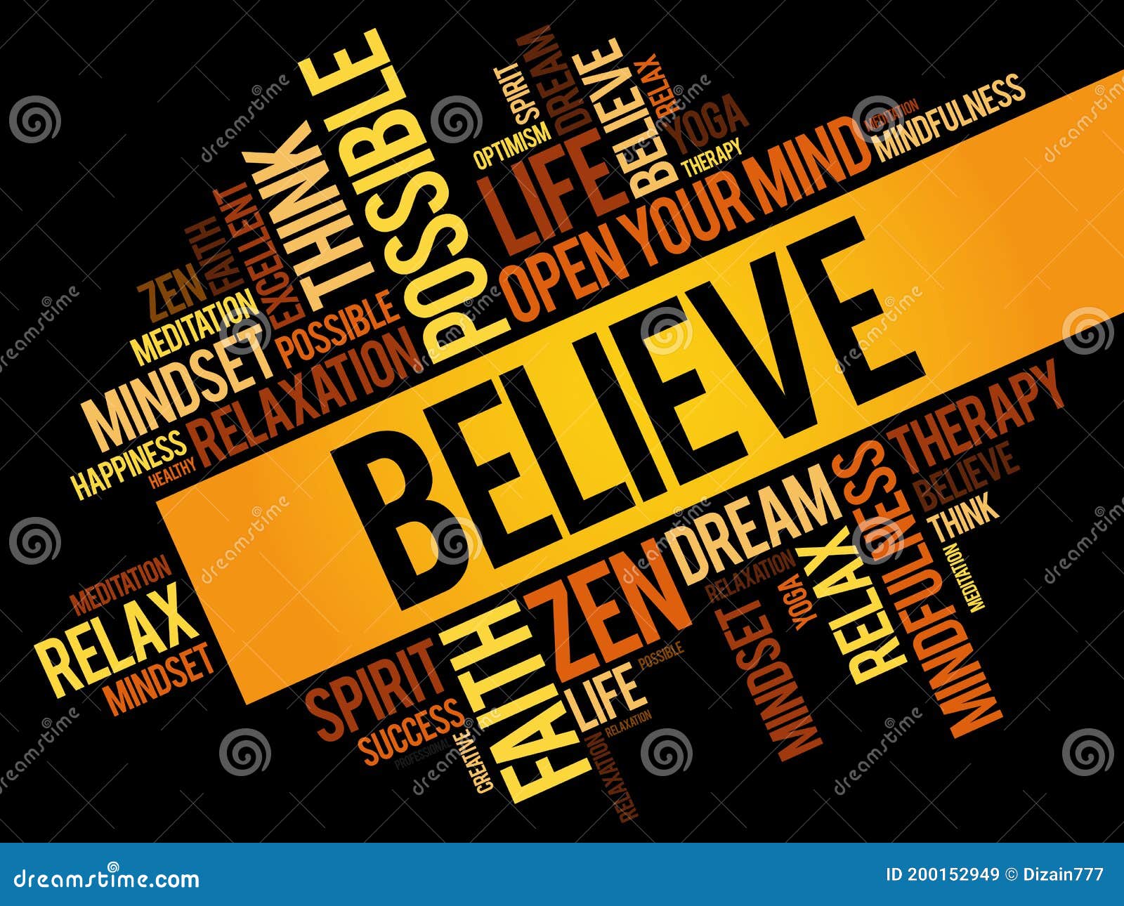 Believe word cloud collage stock illustration. Illustration of belief ...