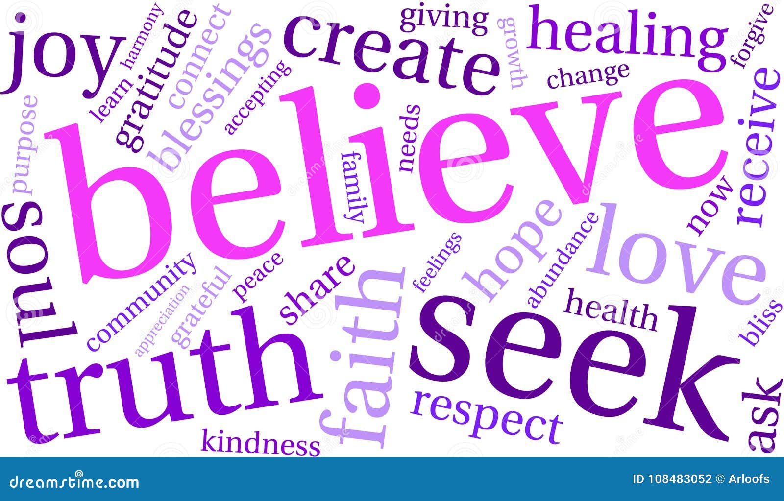 Believe Word Cloud stock vector. Illustration of abundance - 108483052