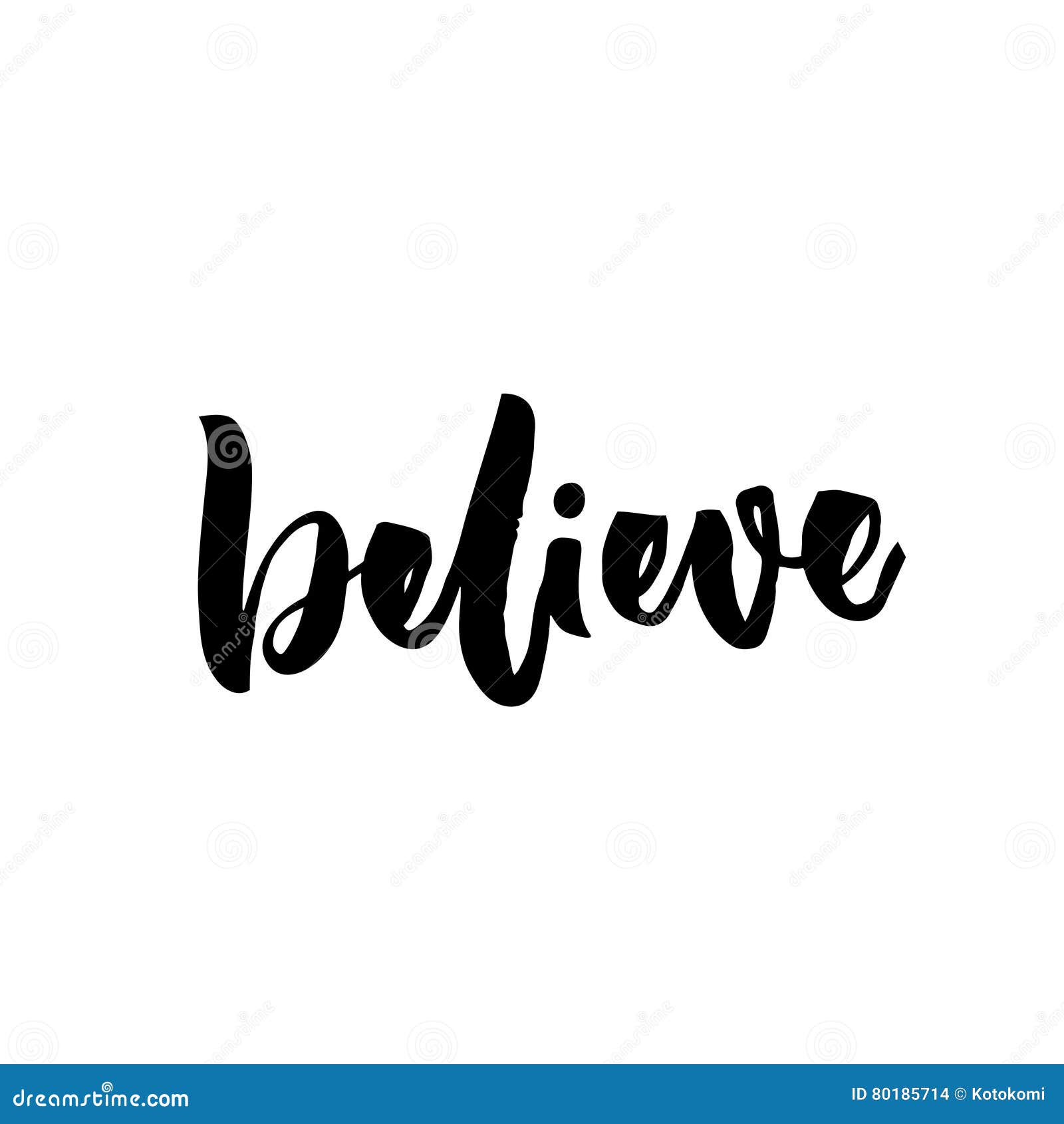 Believe Word. Handwritten Vector Letters. Religion Saying. Stock Vector ...