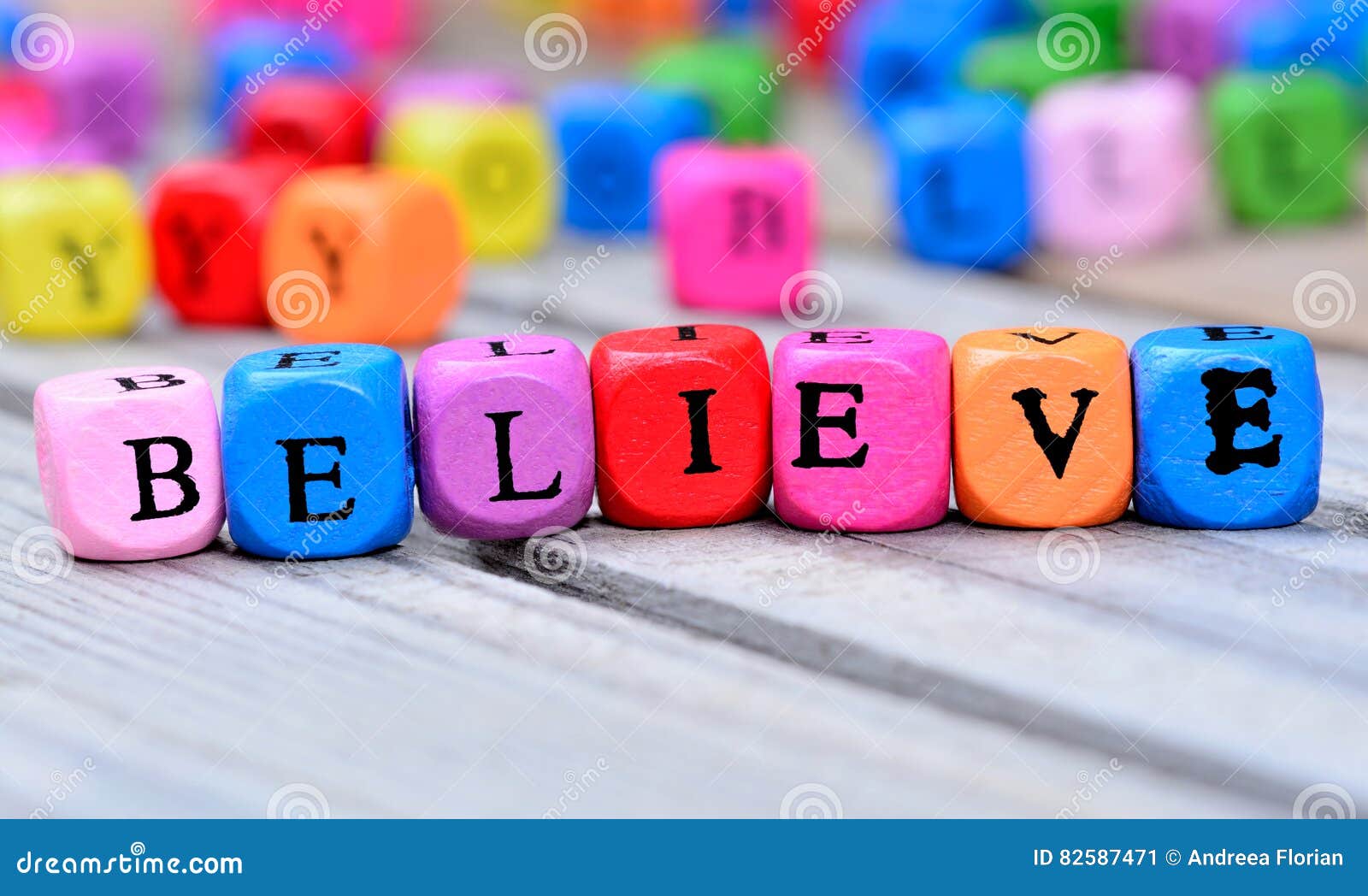 Believe word on table stock image. Image of creative - 82587471