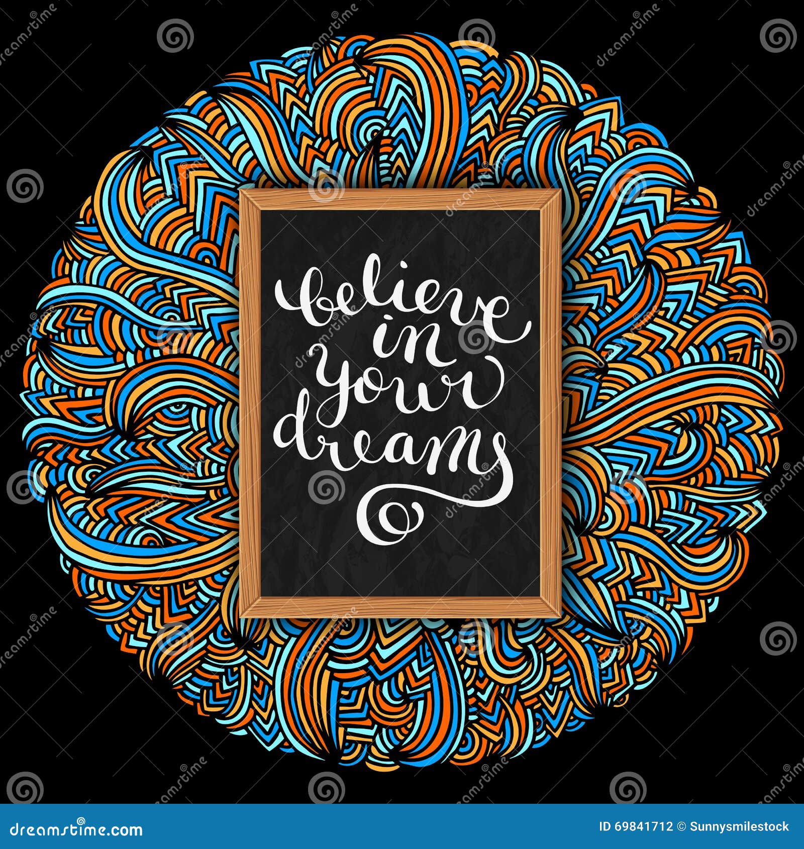 Believe in your dreams stock vector. Illustration of interior - 69841712