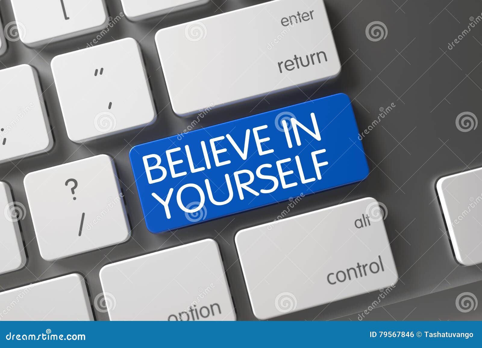 Believe in Yourself Button. 3D. Stock Photo - Image of blue, esteem ...