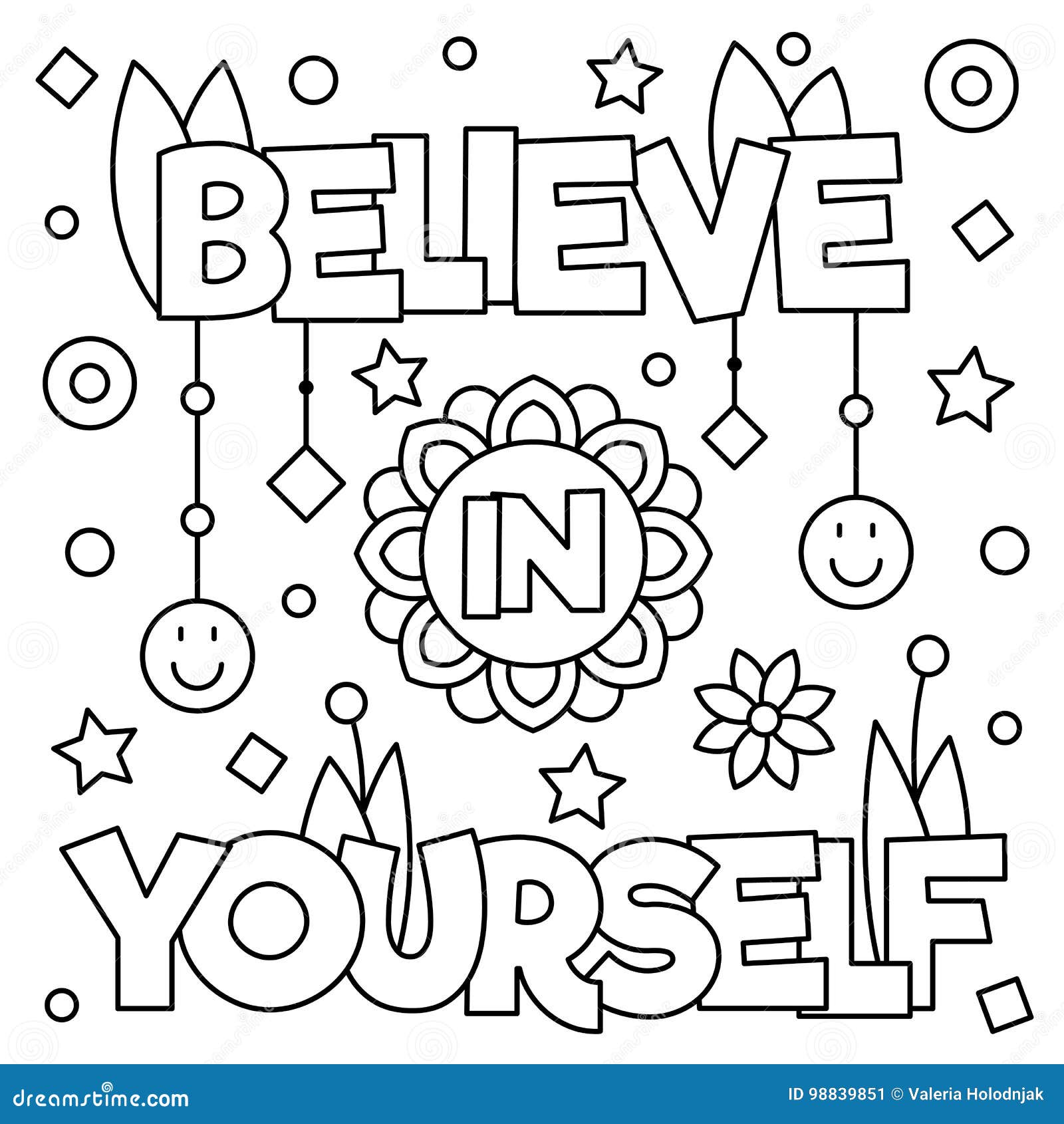 Believe In Yourself Coloring Page Coloring Pages