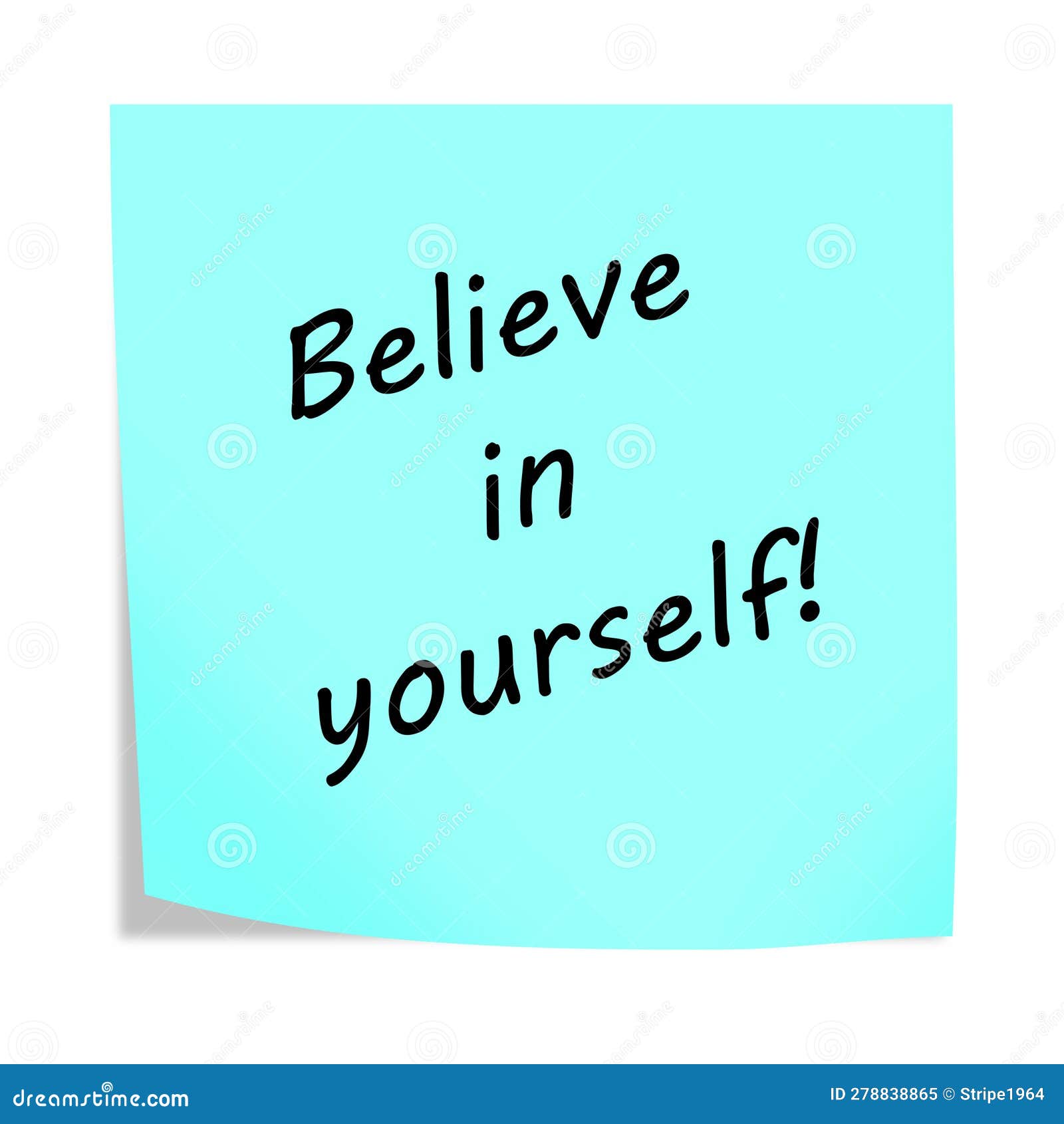 Believe in Yourself 3d Illustration Post Note Reminder with Clipping ...