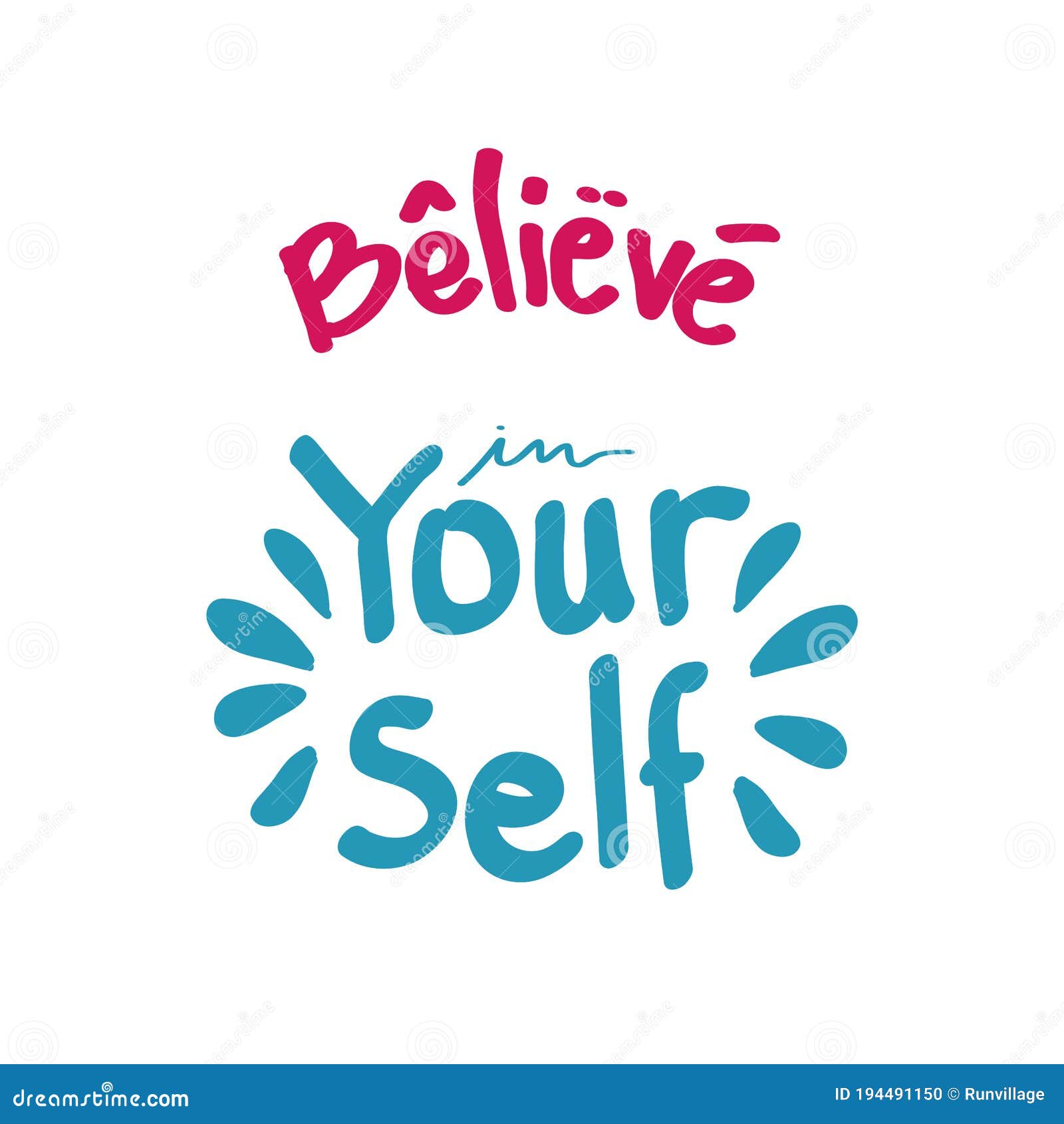 Believe In Yourself Hand Lettering Vector Quote Stock Vector