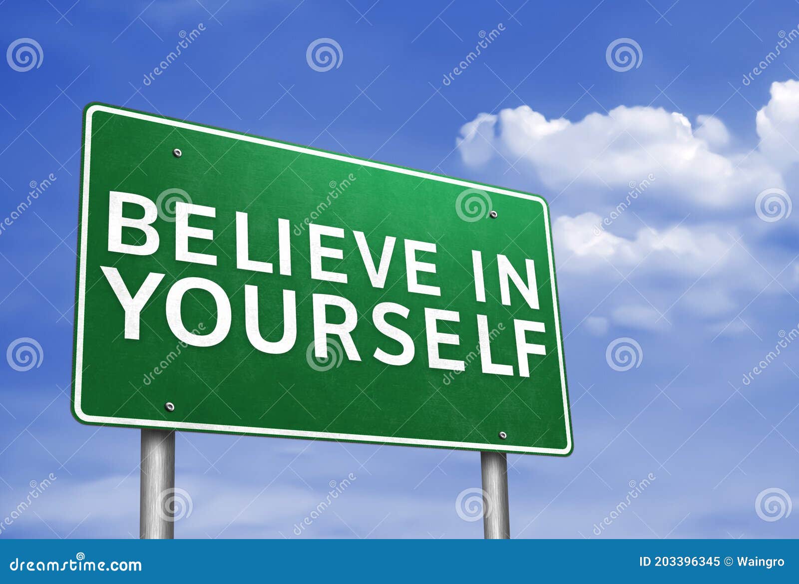 Believe in Yourself - Road Sign Message Stock Illustration ...
