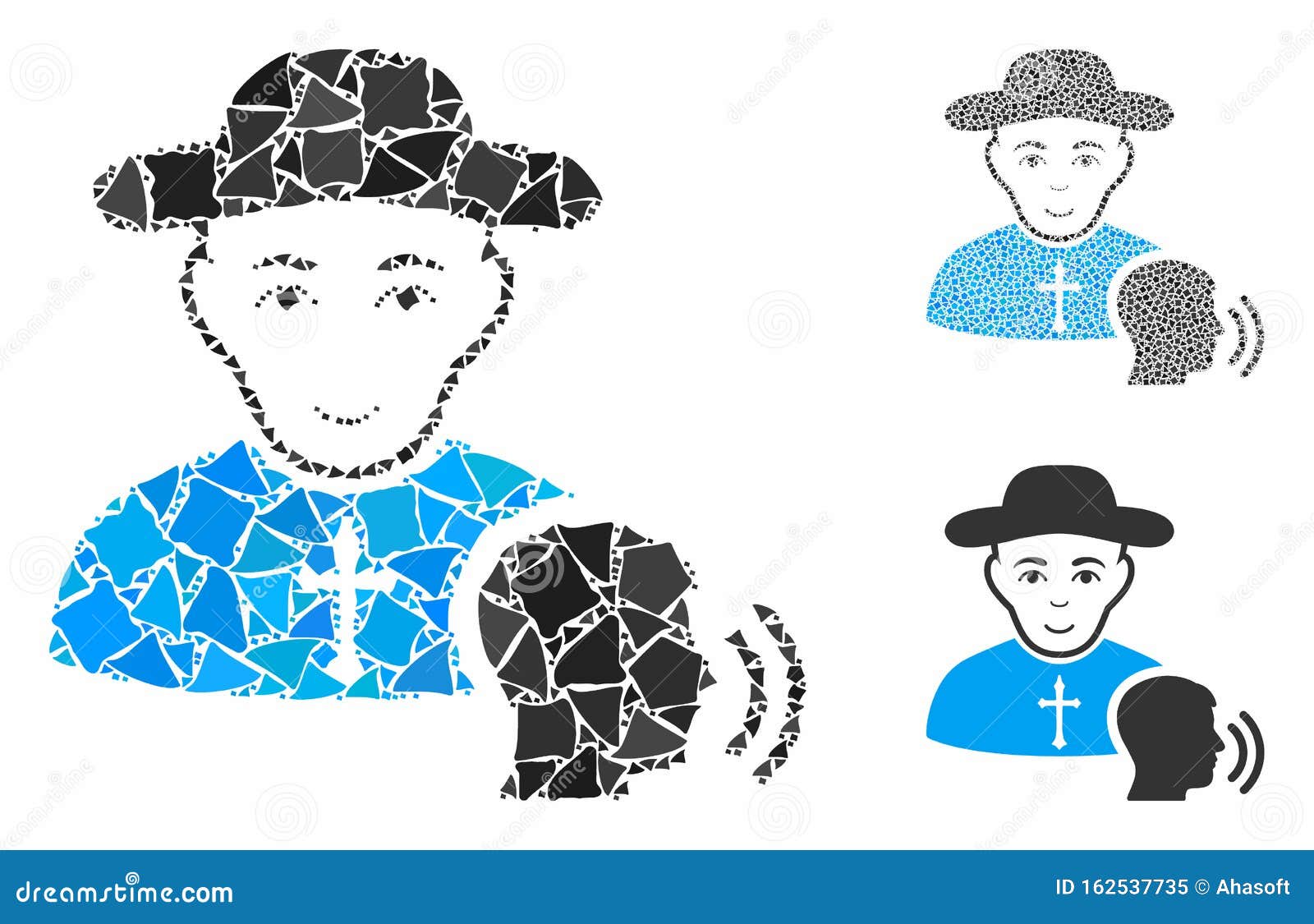 Believer Confession Composition Icon of Rugged Elements Stock Vector ...