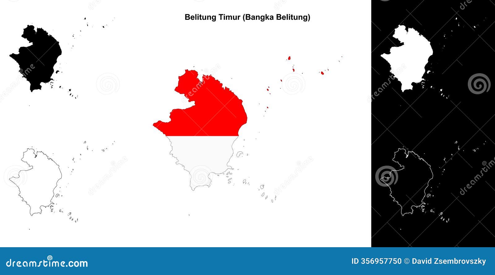Blank Map Bangka Belitung Islands Province Of Indonesia. High Quality ...