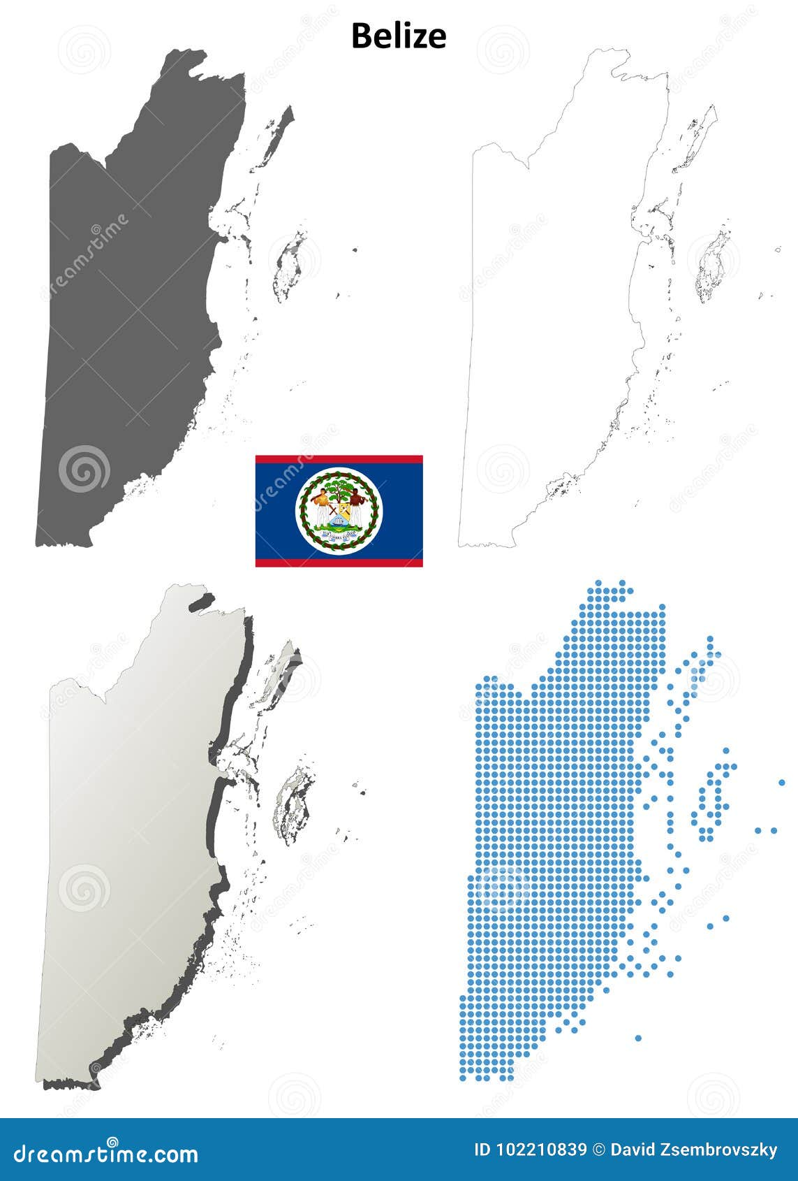 Blank Map Of Belize. High Quality Map Of Belize With Provinces On ...