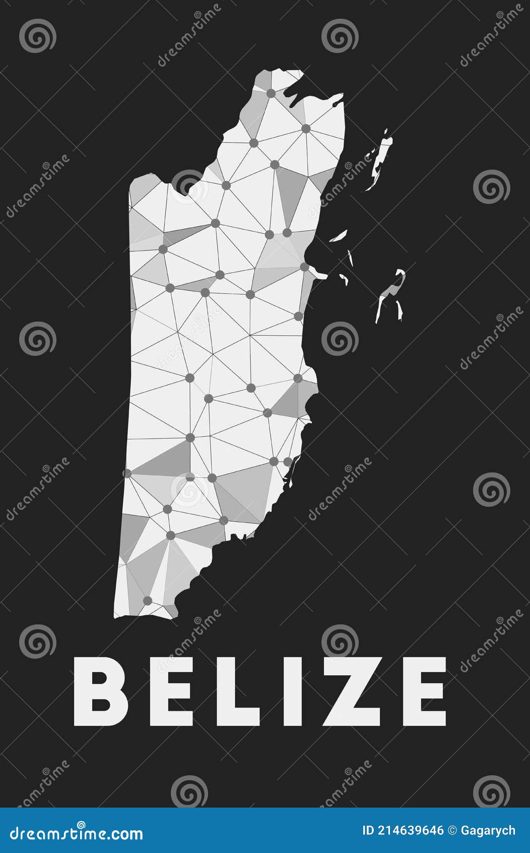 Belize - Communication Network Map of Country. Stock Vector ...