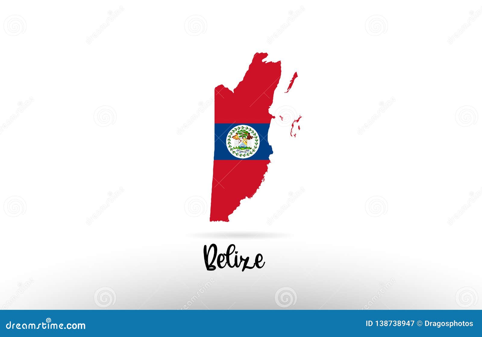 Belize Country Detailed Editable Map Cartoon Vector | CartoonDealer.com ...