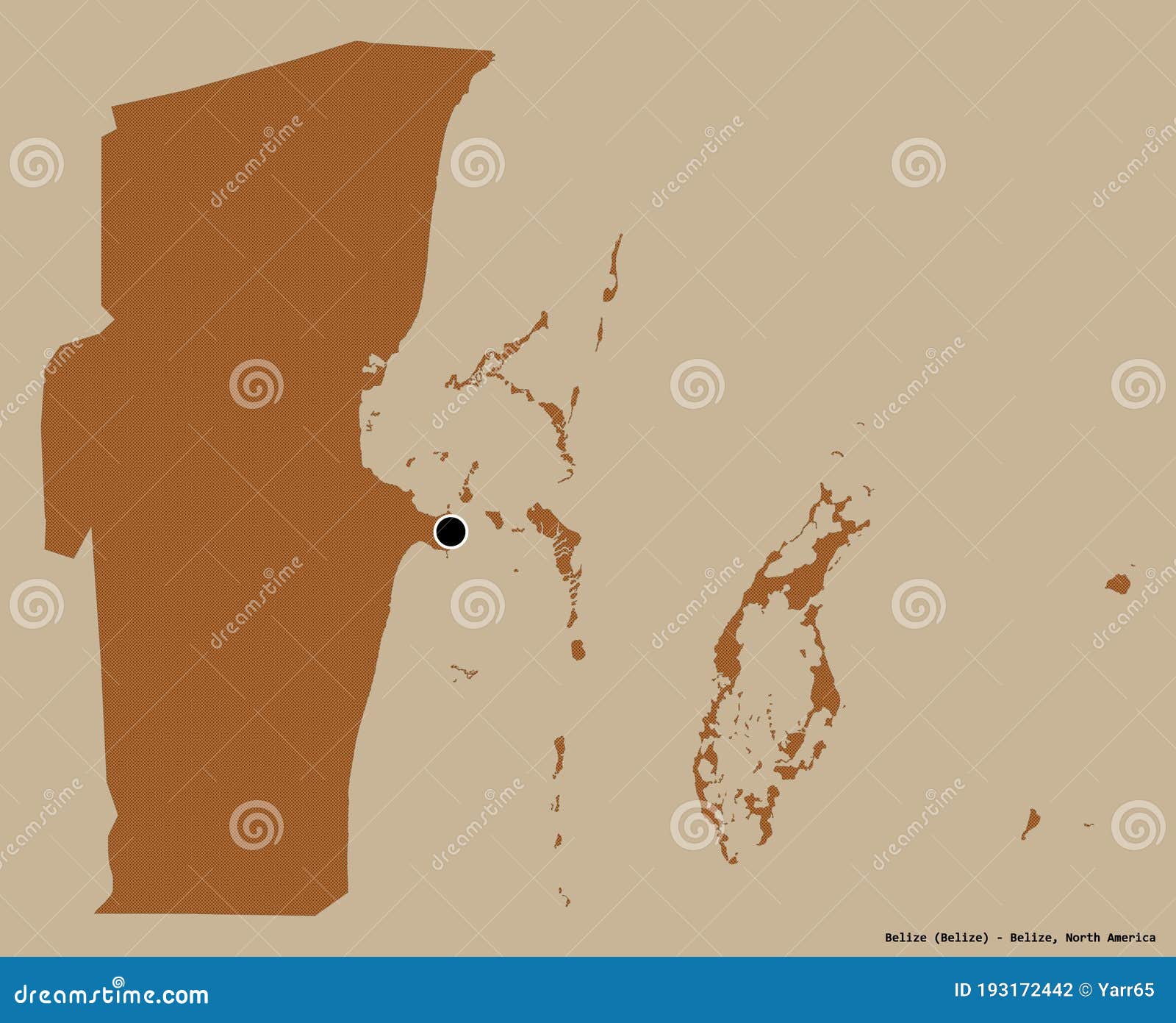 Belize, District of Belize, on Solid. Pattern Stock Illustration ...