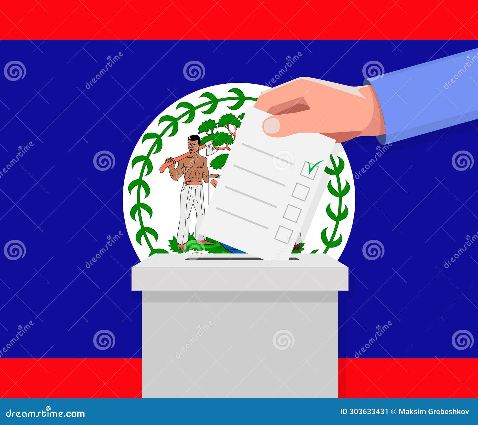 Belize Hand-drawn Map. Cartoon Vector | CartoonDealer.com #135047181