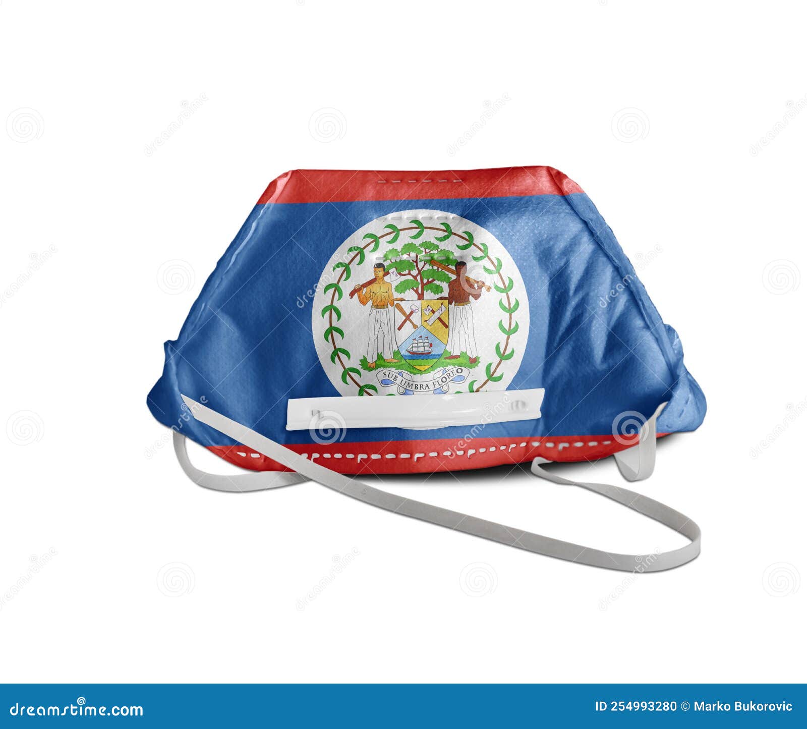Belize Flag on Anti Pollution Mask Medical Protection Stock Photo ...