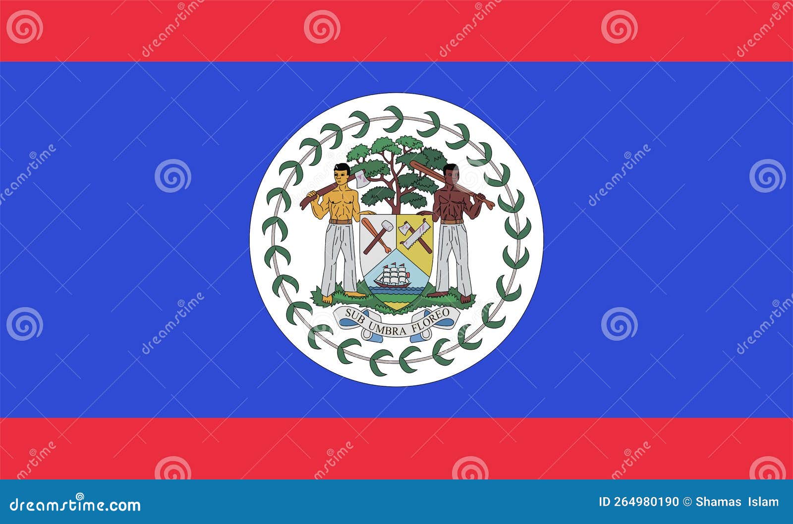 Belize Flag Design Illustration Vector Stock Vector - Illustration of ...