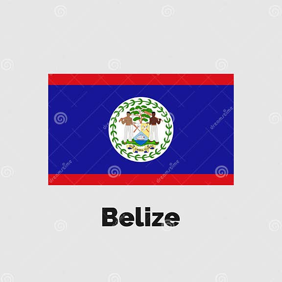 Belize Flag Design Vector Illustration Stock Illustration ...