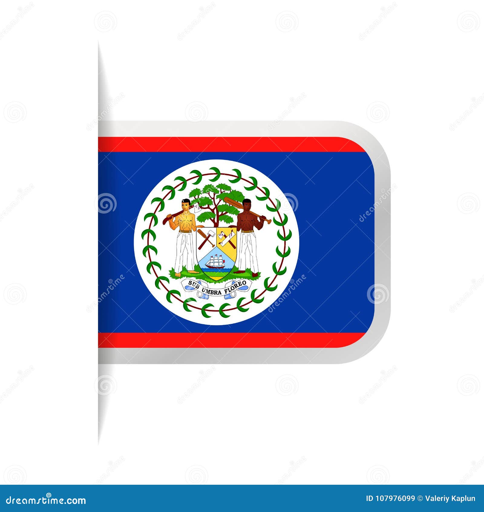 Belize Flag Vector Bookmark Icon Stock Illustration - Illustration of ...