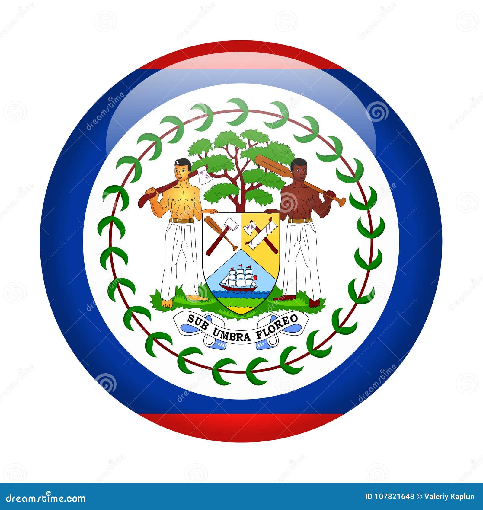 Belize Flag Vector Round Icon Stock Illustration - Illustration of ...