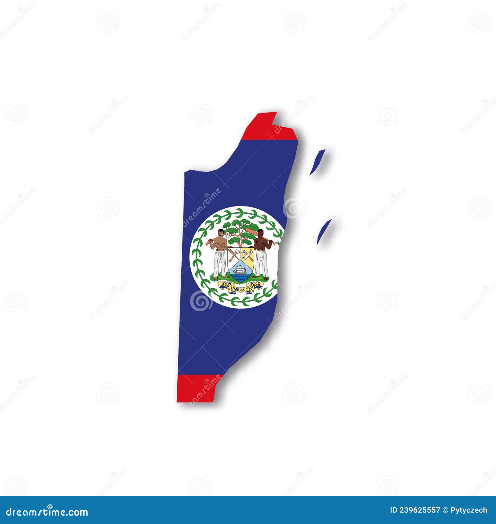 Belize National Flag in a Shape of Country Map Stock Vector ...