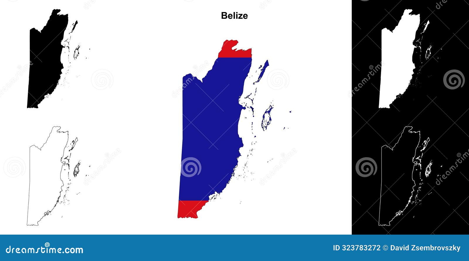 Belize Outline Map With The Handwritten Country Name. Continuous Line ...