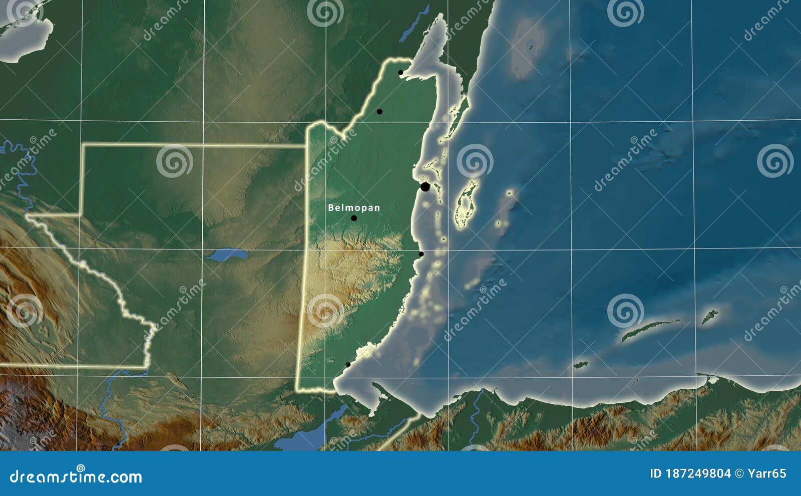 Belize - Relief. Composition, Borders Stock Illustration - Illustration ...