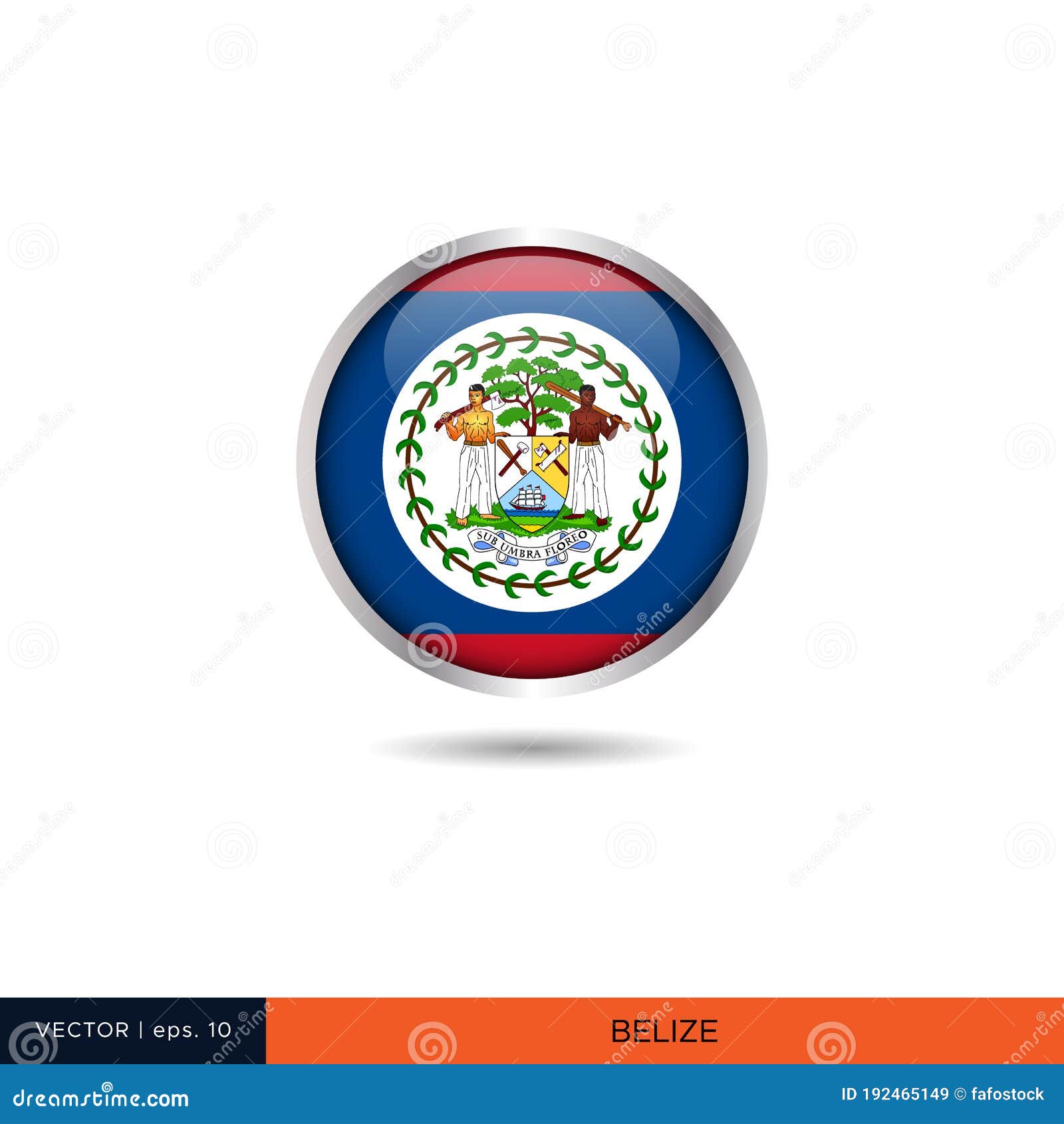 Belize Round Flag Vector Design. Stock Vector - Illustration of ...