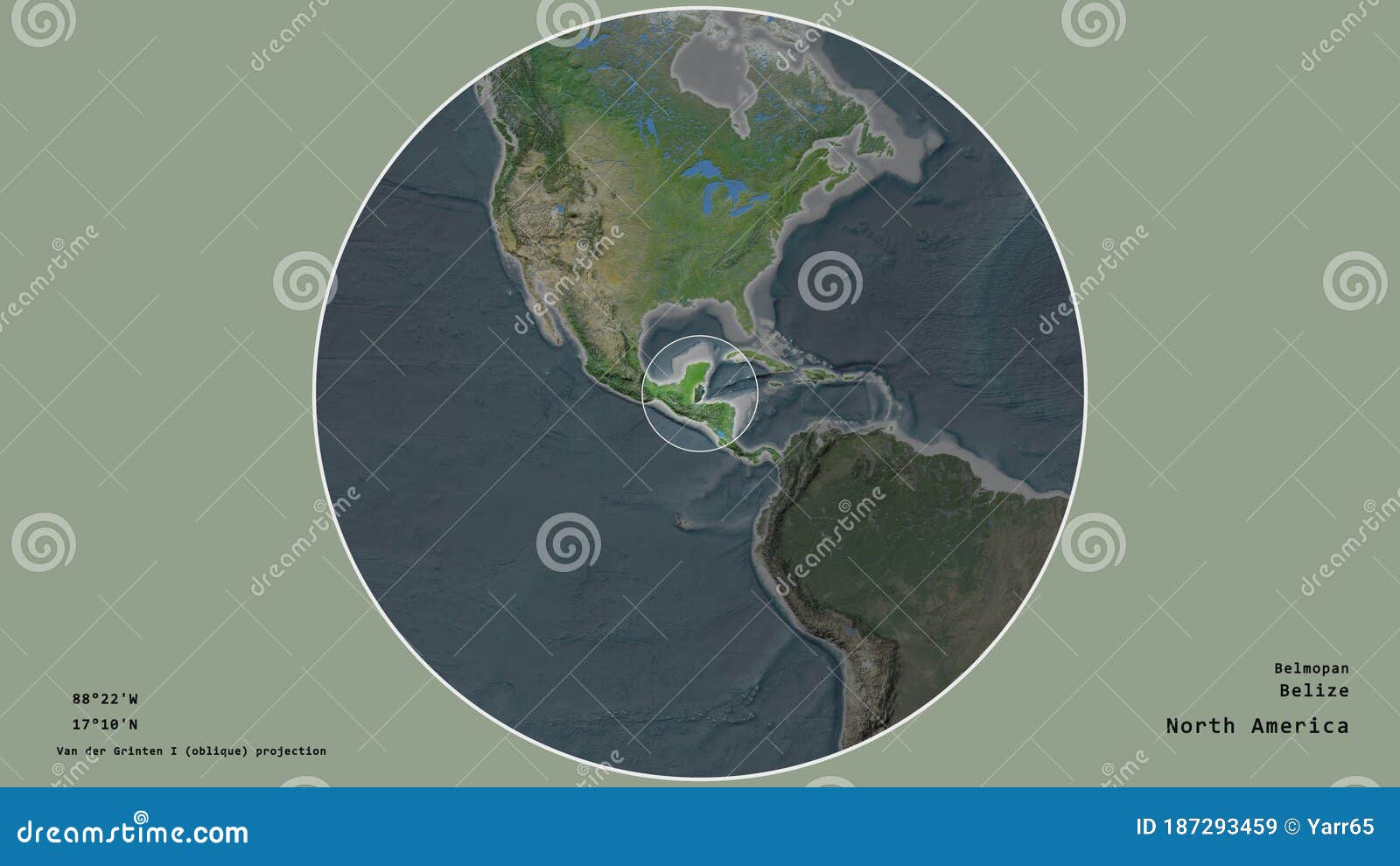 Belize - Satellite. Localized Stock Illustration - Illustration of ...