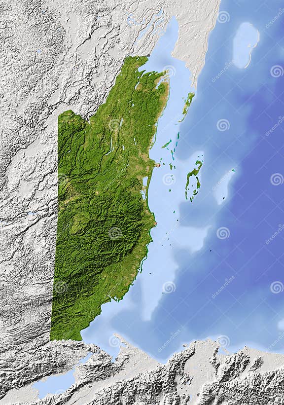 Belize, shaded relief map stock illustration. Illustration of ...