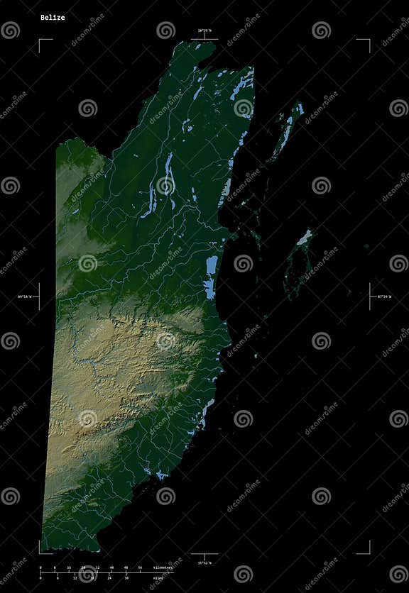 Belize Shape on Black. Physical Stock Illustration - Illustration of ...