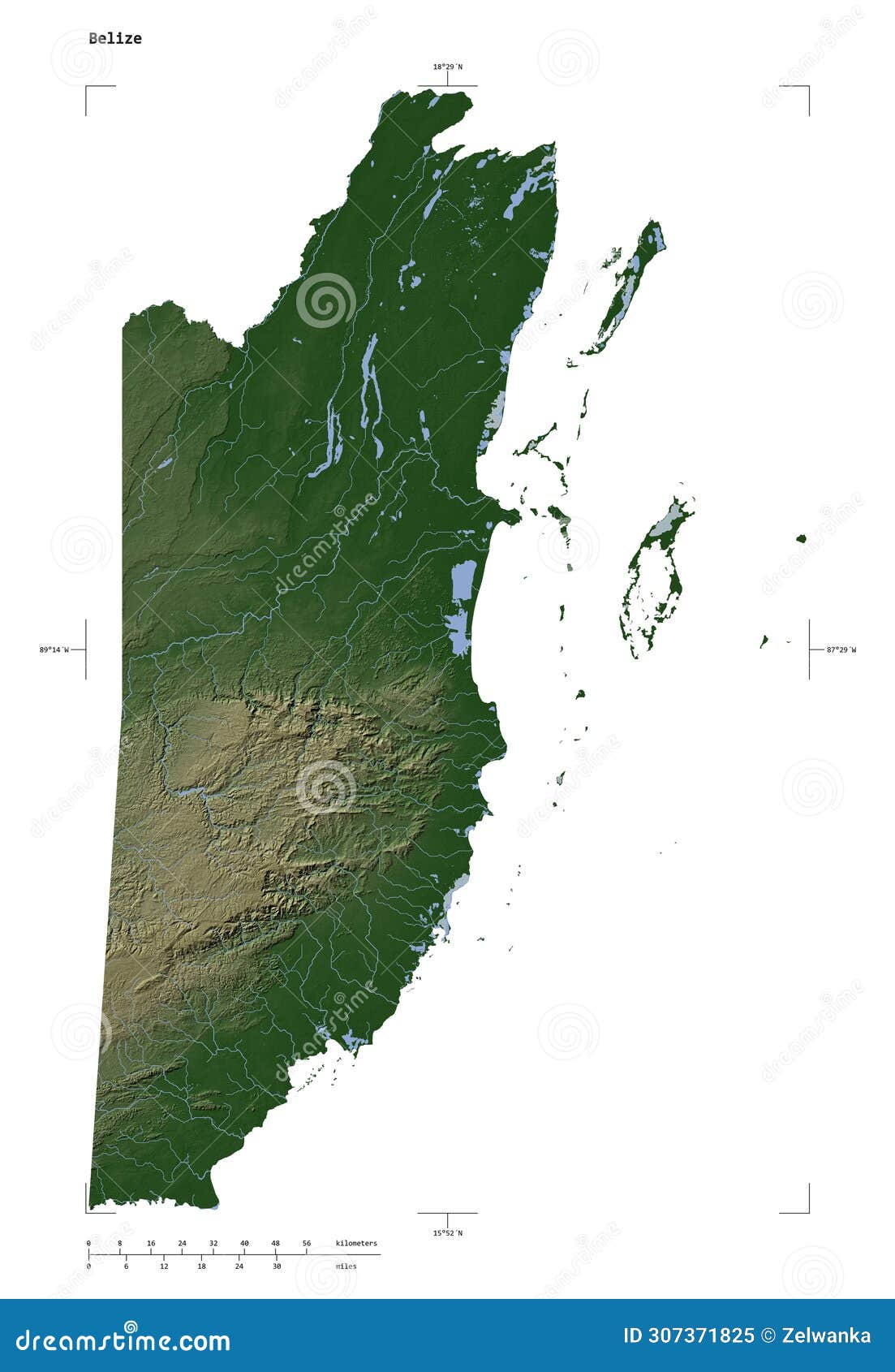 Belize Shape on White. Pale Stock Illustration - Illustration of belize ...